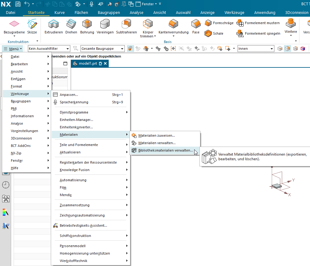 NX-Materialbibliothek bearbeiten oder erweitern