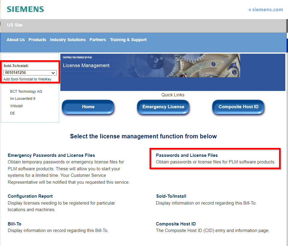 Wie erstellt man Lizenzen im Siemens Support Center?