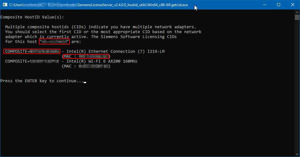 Read out Host information for licensing (Hostname, Composite-ID, MAC-ID)